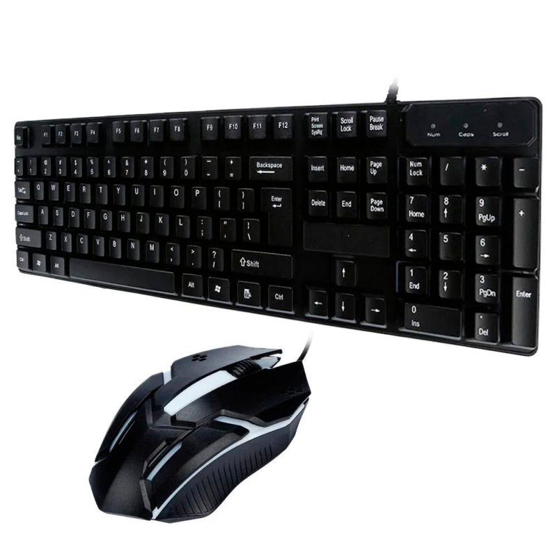 Teclado + Mouse Set Ergonómico y Retroiluminado 198i CMK-188 – El Baratillo