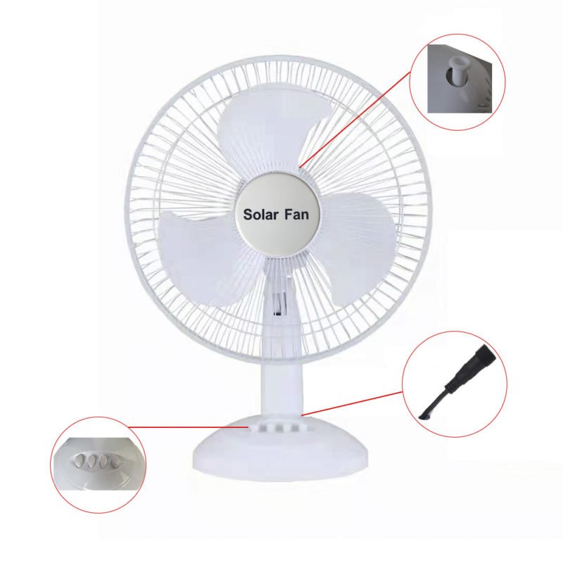 Ventilador Abanico De Mesa Portátil Recargable con Panel Solar y ...